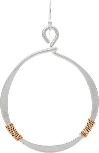 Two Tone Wire Wrapped Sides Circle Earring – Andrea's Schnuck Store