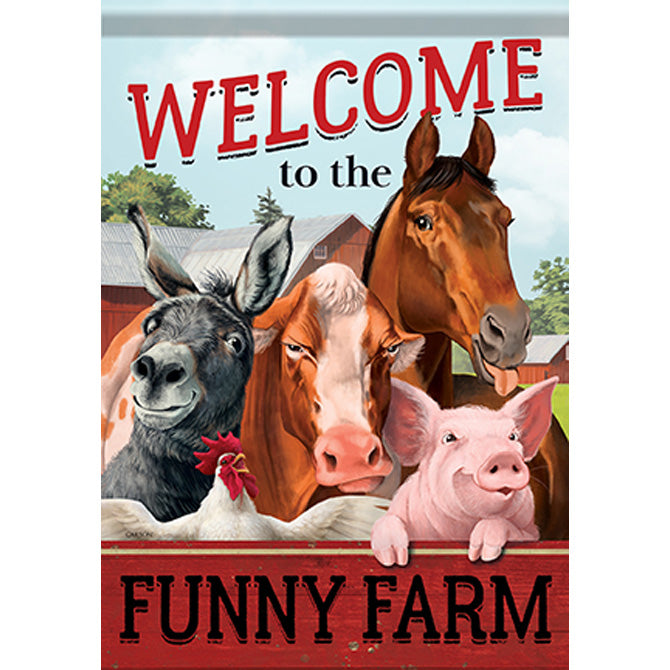 "Funny Farm" Dura Soft™ Flag – Andrea's Schnuck Store